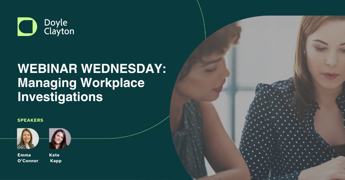 Webinar Wednesday for October - Managing Workplace investigations ...